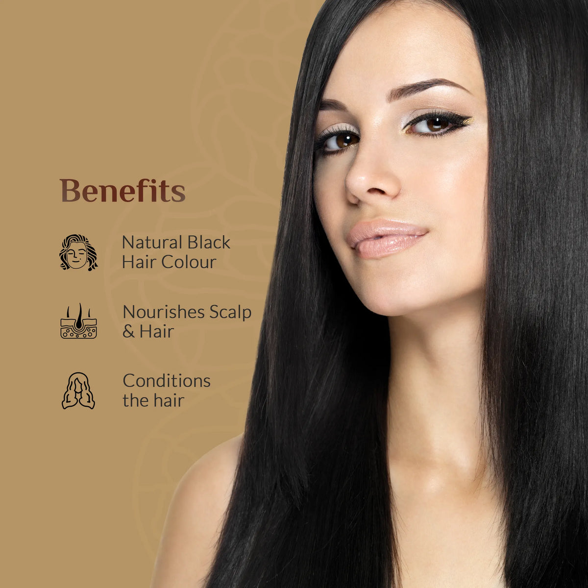 Organic Black Hair Color Powder - Mild Black Powder - Ashpveda